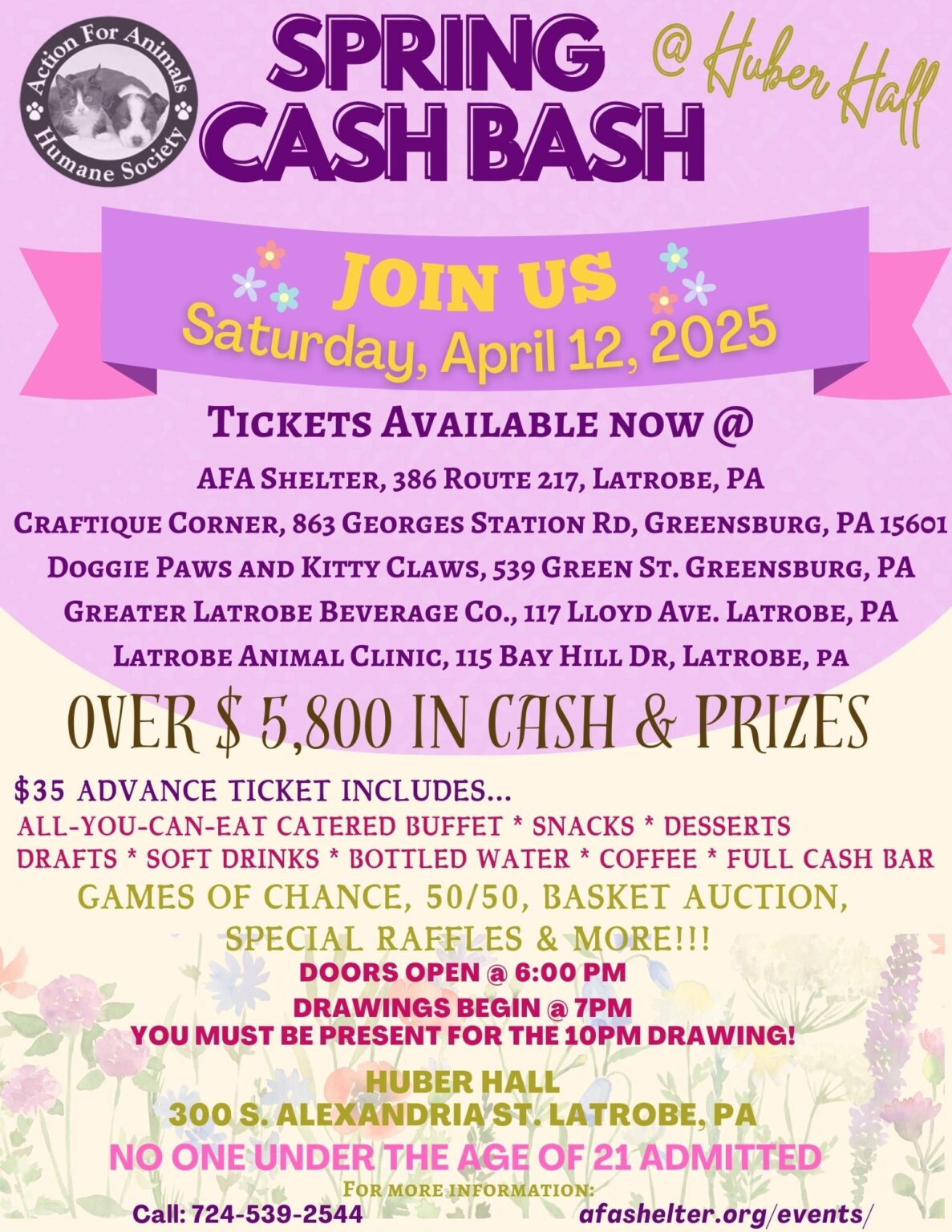 Spring Cash Bash - Action For Animals Humane Society